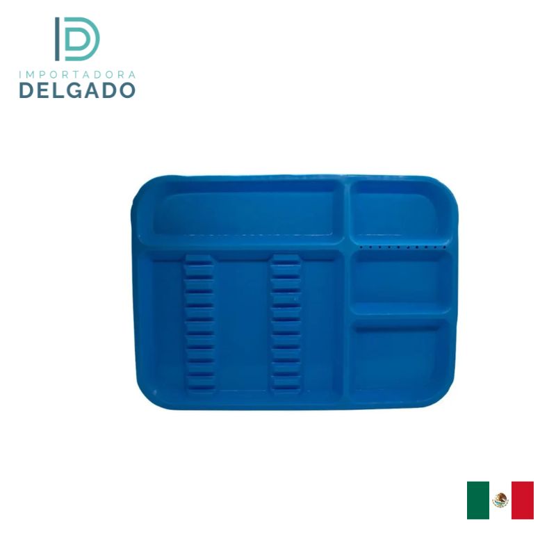 BANDEJA GRANDE AZUL FUERTE CON DIVICION – Importadora Delgado